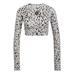 Adidas By Stella Mccartney Truestrength Long Sleeve Cropped Top - White/black