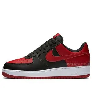 Nike Force 1 Low Athletic Sneakers - Black/varsity Red-wht