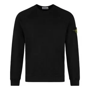 Stone Island Logo Patch Crewneck Sweatshirt - Black