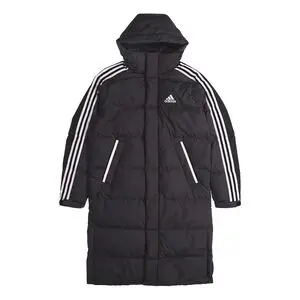 Adidas 3-stripes Hooded Down Coat - Black