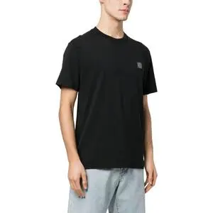 Stone Island Pisato Effect Logo Patch T-shirt - Black