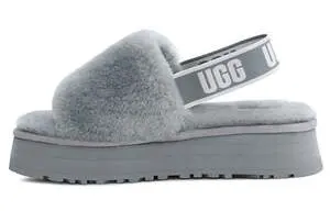 UGG Disco Slide Platform Slippers - Gray