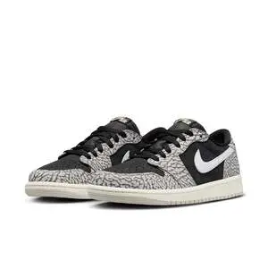 JORDAN 1 Low Og 'black Cement' Sneakers - Black/muslin/tech Grey