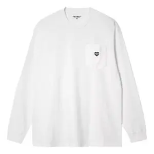 Carhartt Work In Progress Pocket Heart Long Sleeve T-shirt - White