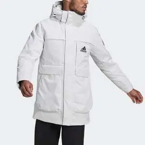 Adidas Full-length Zipper Down Jacket With Multiple Pockets