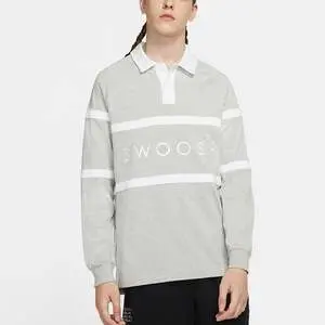 Nike As Sportswear Swoosh Rugby Polo 'grey