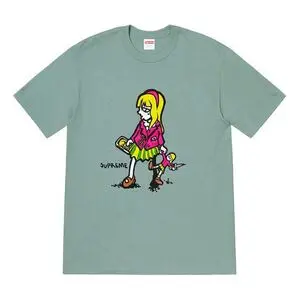Supreme Supreme Ss19 Suzie Switchblade Darksage Tee 'blue Grey' Blue/grey