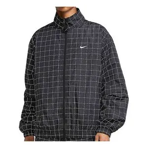 Nike Plaid Zip-up Jacket - Black