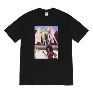 Supreme Fw19 Week 7 American Picture Tee Usa Photo Printing Short Sleeve - Black