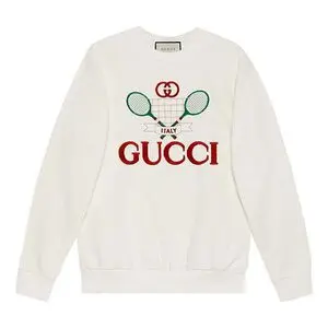 Gucci Cotton Tennis Racket Print Sweatshirt
