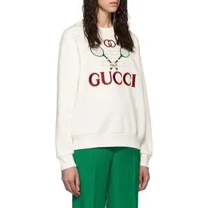 Gucci Cotton Tennis Racket Print Sweatshirt