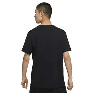 Nike Solid Color Embroidered Logo Micro Mark Round Neck Casual Short Sleeve Black - Multi-color
