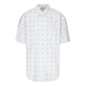 Balenciaga All Over Logo Shirt 'white Black - White/black