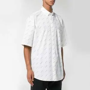 Balenciaga All Over Logo Shirt 'white Black - White/black
