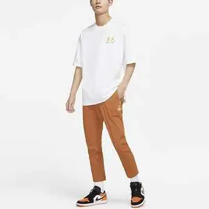 JORDAN Statement Essentials Solid Color Straight-leg Casual Pants/trousers Green Copper
