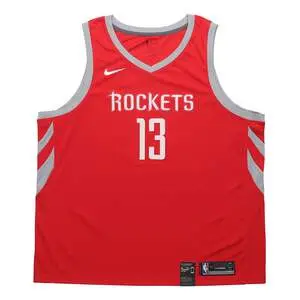 Nike Nba Rockets No. 13 James Harden Basketball Jersey - Red/silver