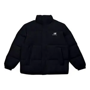 NEW BALANCE Logo Print Padded Down Jacket - Black/white