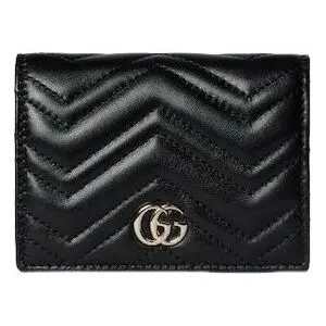 Gucci 26 Gg Marmont Short Wallet - Black