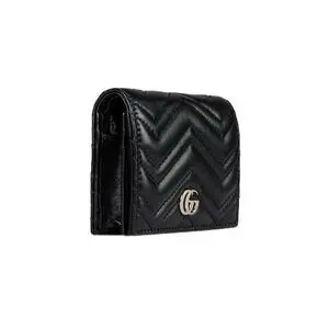 Gucci 26 Gg Marmont Short Wallet - Black