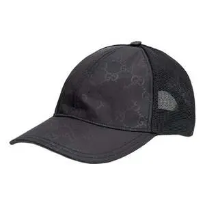 Gucci Gg Monogram Baseball Cap - Black