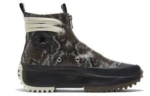 CONVERSE Run Star Hike Snakeskin Zip Up Boots - Black