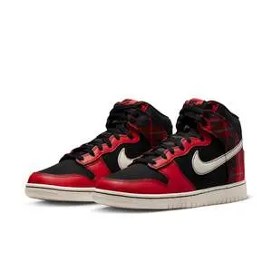 Nike Dunk High Se Tartan Plaid Sneakers - Black/red