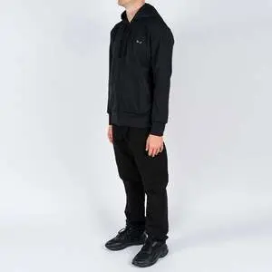 Play Comme Des Garcon Zip Up Hoodie With Heart Logo - Black