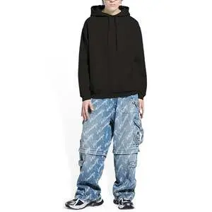 Balenciaga Logo Hoodie - Washed Black