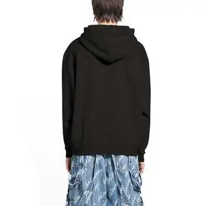 Balenciaga Logo Hoodie - Washed Black