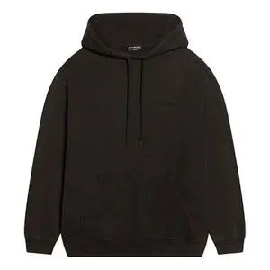 Balenciaga Logo Hoodie - Washed Black