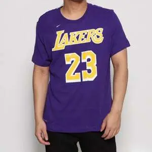 Nike Dri-fit Los Angeles Lakers Lebron James "23" Short Sleeve Tee - Purple