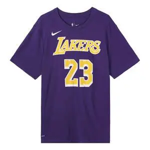 Nike Dri-fit Los Angeles Lakers Lebron James "23" Short Sleeve Tee - Purple
