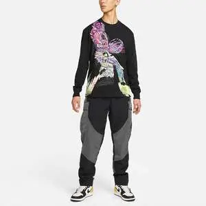 JORDAN Ss22 23 Engineered '85 Printing Long Sleeves Black T-shirt