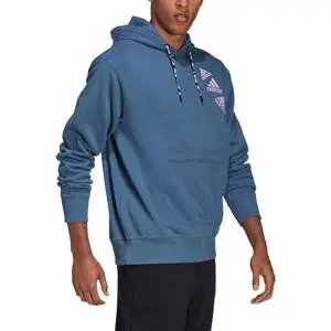 Adidas Solid Color Brand Drawstring Hooded Long Sleeve Hoodie