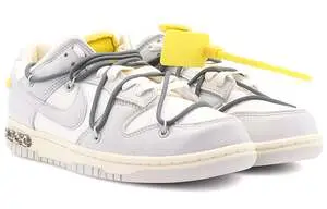 Nike Off-white X Dunk Low 'lot 41 Of 50 - Gray/white