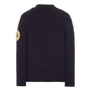 Stone Island Zip-up Sweater With Emblem - Black