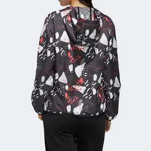 Adidas Neo Printed Hooded Jacket - Black
