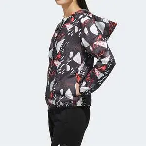 Adidas Neo Printed Hooded Jacket - Black