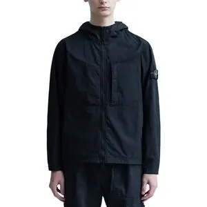 Stone Island Supima Cotton Twill Stretch Hooded Jacket - Navy