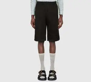 Gucci Side Mesh Shorts With Striped Trim And Logo Detail