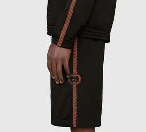 Gucci Side Mesh Shorts With Striped Trim And Logo Detail
