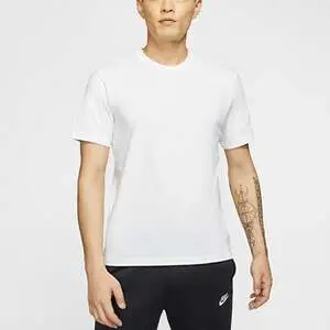 Nike Solid Color Round Neck Pullover Sports Short Sleeve T-shirt - White