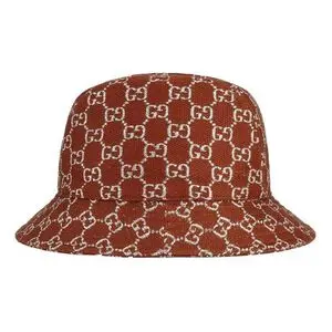 Gucci Gg Lam Bucket Hat - Brown/silver