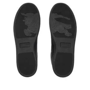 Burberry 26 Embossed Check Leather Set Sneakers - Black