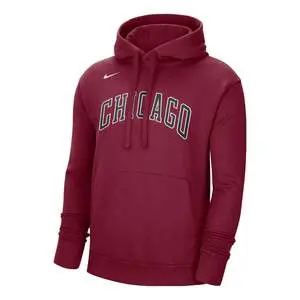 Nike X Nba Fleece Hoodie 'chicago Bulls - Red