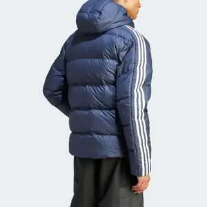 Adidas Midweight Down Hooded Jacket - Blue