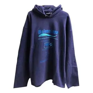 Balenciaga Dry Cleaning Logo Hoodie - Blue