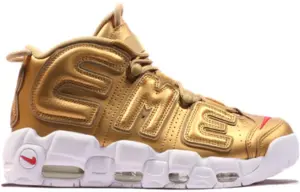 Nike X Supreme Air More Uptempo "metallic Gold - White/gold