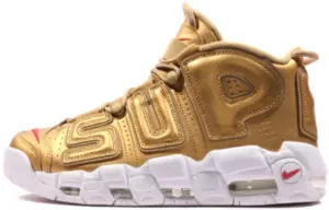 Nike X Supreme Air More Uptempo "metallic Gold - White/gold