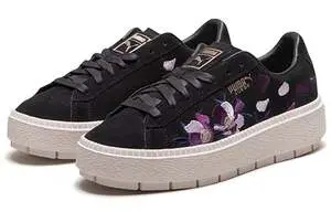 PUMA Suede Platform Floral Embroidered Sneakers